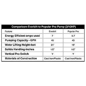 Everbilt 3/10 HP Cast Iron Sump Pump
