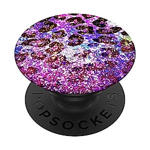 Cute Leopard Print Pink Purple Pattern Fashion Design PopSockets PopGrip: Swappable Grip for Phones & Tablets