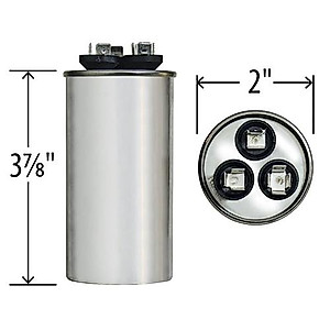 GE Genteq Capacitor round 30/5 uf MFD 440 volt 97F9981 (replaces old GE# Z97F9981), 30 + 5 MFD at 440 volts