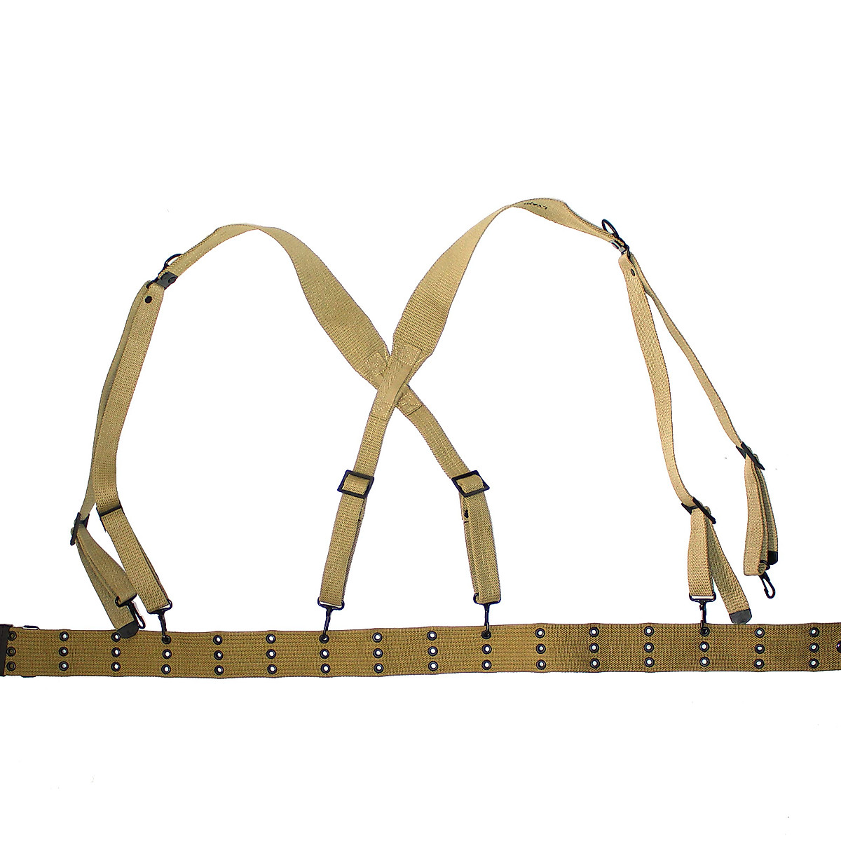ANQIAO WW2 Repro Us Army M36 Suspenders Combat X Strap Webbing Canvas