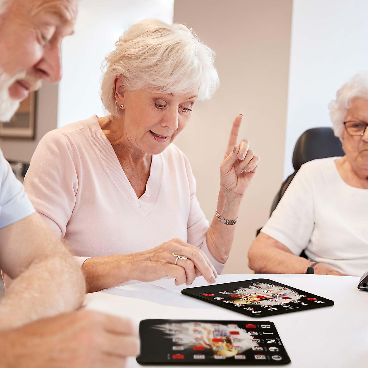 MR CHIPS Jam-Proof Fingertip Bingo Cards with Sliding Windows 10 Pack in Stars & Stripes Design