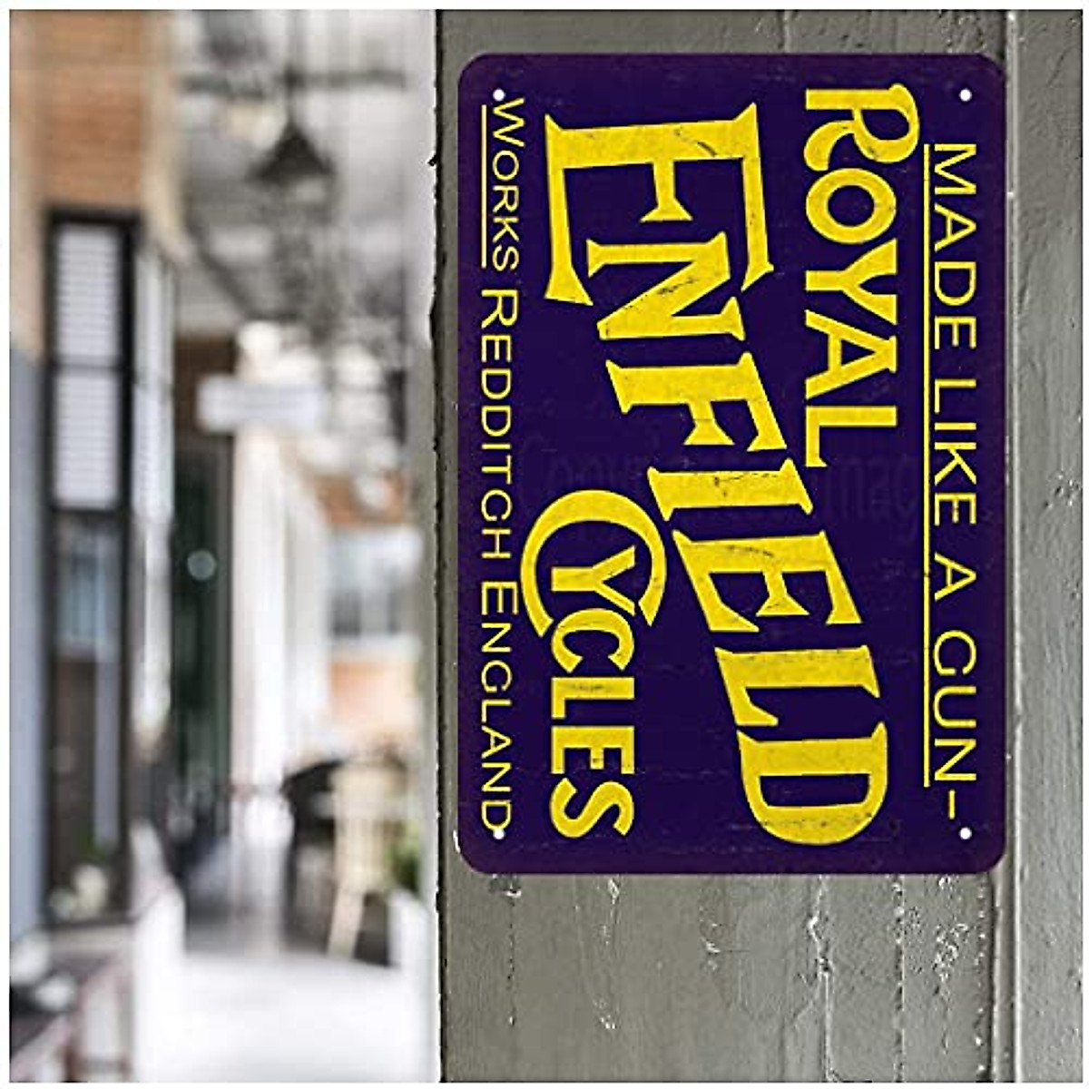 Royal Enfield Retro Metal Tin Sign Royal Poster Home, Garage, Man cave, Plate, Cafe, Pub, Motel Art Wall Decor 8x12 Inches