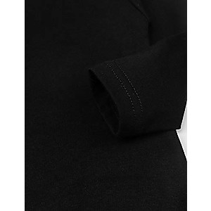 Newborn Baby Boys Girls Romper Toddler One Piece Solid Color Outfits Long Sleeve Hoodie Playsuit Jumpsuits Clothing(12-18M) Black