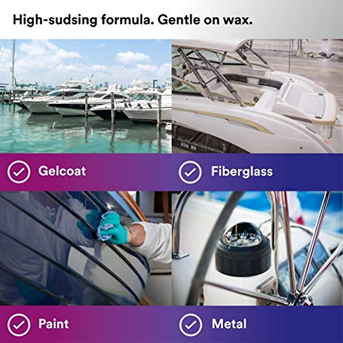 3M Perfect-It Boat Wash, 09035, 1 Quart, Professional Strength Concentrated Formula, Gentle Clean, Safe for Gelcoat, Paint, Fiberglass, Metals, Boats and RVs , Yellow