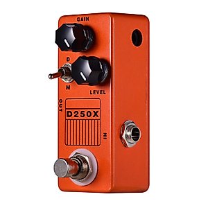 MOSKYAudio Mini Overdrive Preamp Pedal with True Bypass Switch (D250X)
