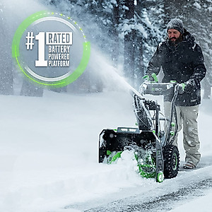 EGO SNT2400 24 in. Self-Propelled 2-Stage Snow Blower (Black) Bundle with EGO Power+ BA2800T 56-Volt 5.0 Ah Battery (3rd Generation, Black)