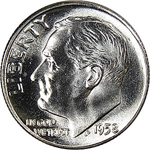 1958 Roosevelt Dime BU Uncirculated Mint State 90% Silver 10c US Coin