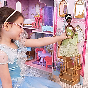 KidKraft Disney Princess Dance & Dream Wooden Dollhouse, Over 4-Feet Tall, Includes Sounds, Spinning Dance Floor and 20 Play Pieces, Gift for Ages 3