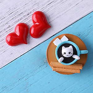 Cool Lemon Funny Cute Set of 6 3D Coffee Cats Strong Refrigerator Fridge Magnets Sticker, Kitchen Office Decoration for Whiteboard, Notes, Calendar, Notepad Gift for Kids Toddlers Adults Baby