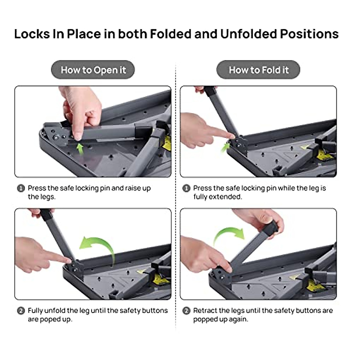 Ollieroo Metal Folding Step Stool, Wide One Step Stool with Non Slip Rubber Platform, 7 inch One Step Ladder, Max Load 330 lbs for Adults Kids, Portable Foot Stool for Kitchen Bedroom（Grey）