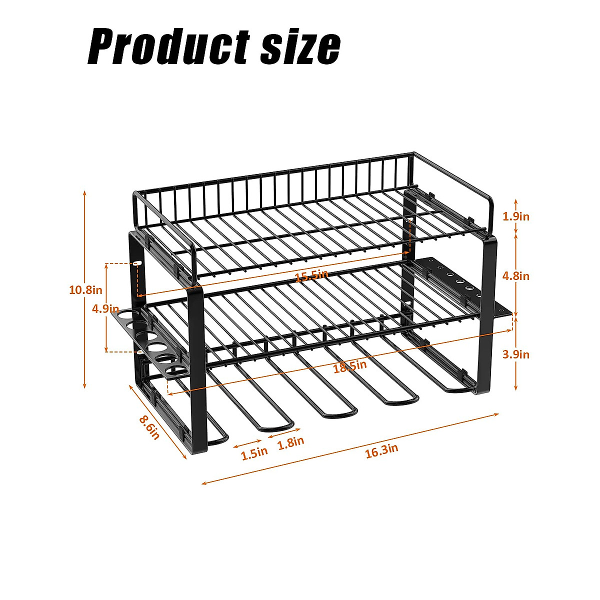 WellMall Power Tool Organizer Holder - Wall Mount Style for Power Tool Drill as Heavy Duty Tool Shelf & Tool Rack with Compact Packed with Color Box, Great Gift for Man