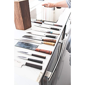 360 Knife Block MAX - (walnut) rotating, magnetic, knife block - NOW w/top slots - capacity for 20+ knives & 12" blades (Walnut wood)