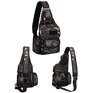 CamGo Tactical Chest Sling Bag One Strap Crossbody Daypack Mini Shoulder Backpack for Sport Daily Use