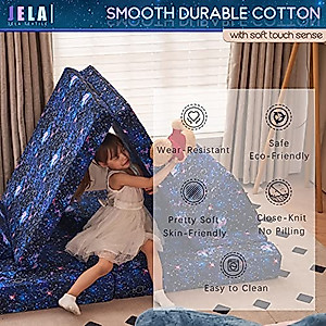 jela Kids Couch Extended Size 10PCS with futons, Floor Couch Floor Sofa Modular Furniture for Kids and Adults, Modular Foam Play Couch, Modular Sectional Sofa (Galaxy)