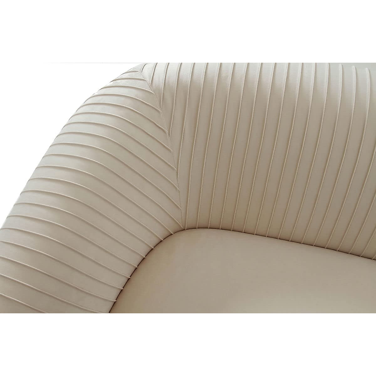 TOV Furniture Yara 31.3" H Velvet & Pine Wood Loveseat in Pleated Beige