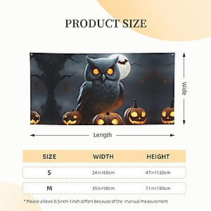 Banners and Signs for Outdoor 35x71 Backdrop for Birthday Party Business Graduation Wedding Event,Halloween Owl Ghost Pumpkin