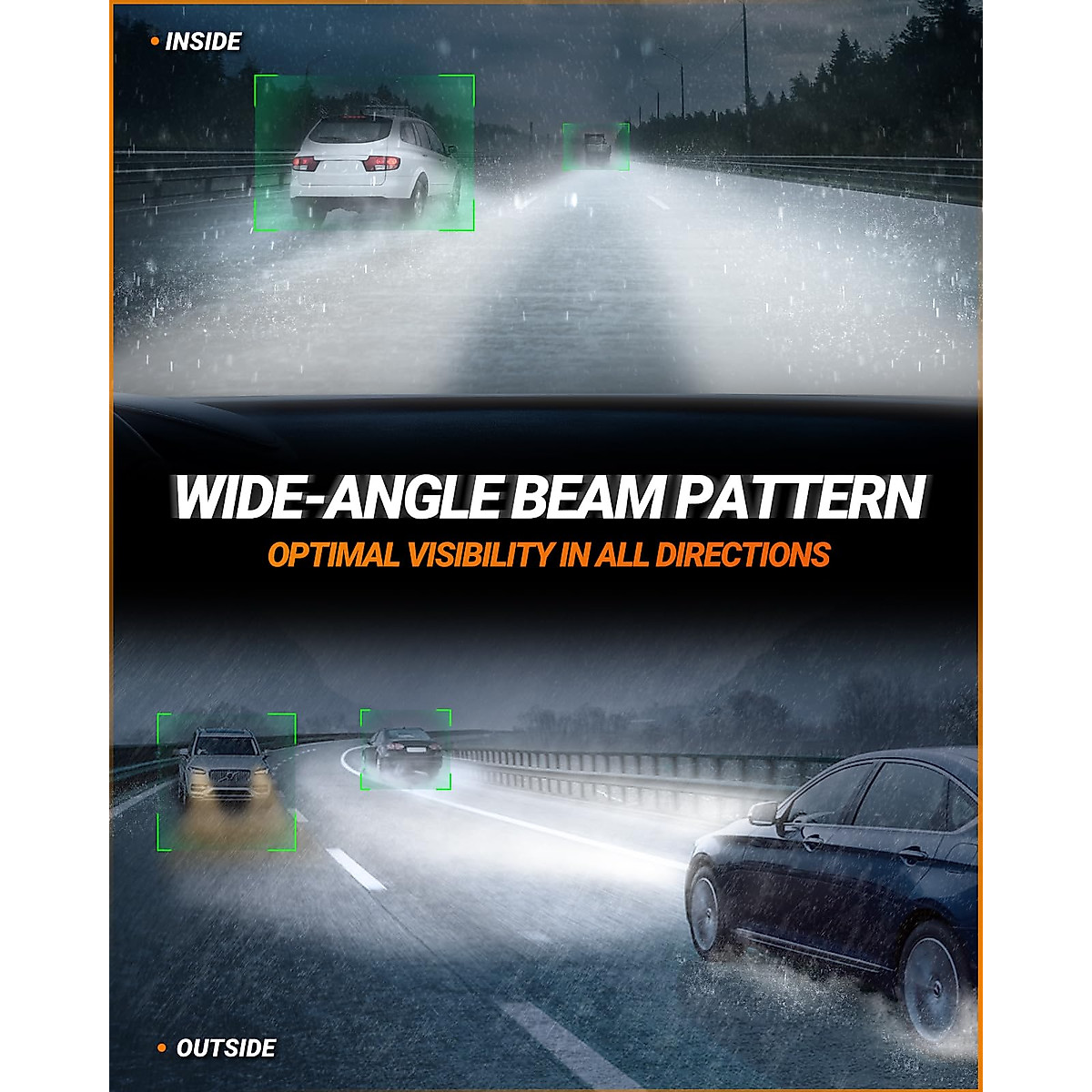 SEALIGHT H10 9145 LED Fog Light Bulbs or DRL, 600% Brightness 9040 9045 9140 Fog Lights LED Bulb for Car, 6500K Cool White Dual-row CSP Chips, 1:1 Mini Size, Pack of 2