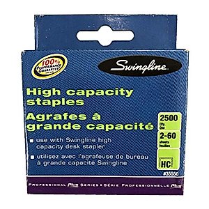 High-Capacity Staples, 3/8" Leg Length, 2500 Per Box
