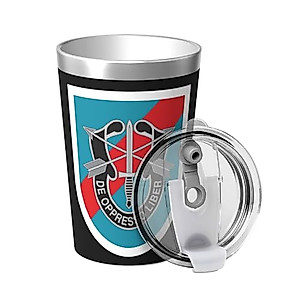 Us Army 20th Special Forces Group Insulated Stainless Steel Tumbler 12 Oz Thermos Come With Straw Leak-Proof Travel Mug Cup