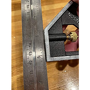 Swanson Tool Co TC132 12-Inch Combo Square with Cast Zinc Body, Stainless Steel Ruler and Brass Bolt