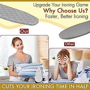 arteneur Ironing Board Cover and Pad 15x54 - Made in Germany Iron Board Cover with Heat Reflective Aluminum Coating and Padding- Heavy Duty Iron Board Cotton Cover with Elastic Drawstring Stretch Fit