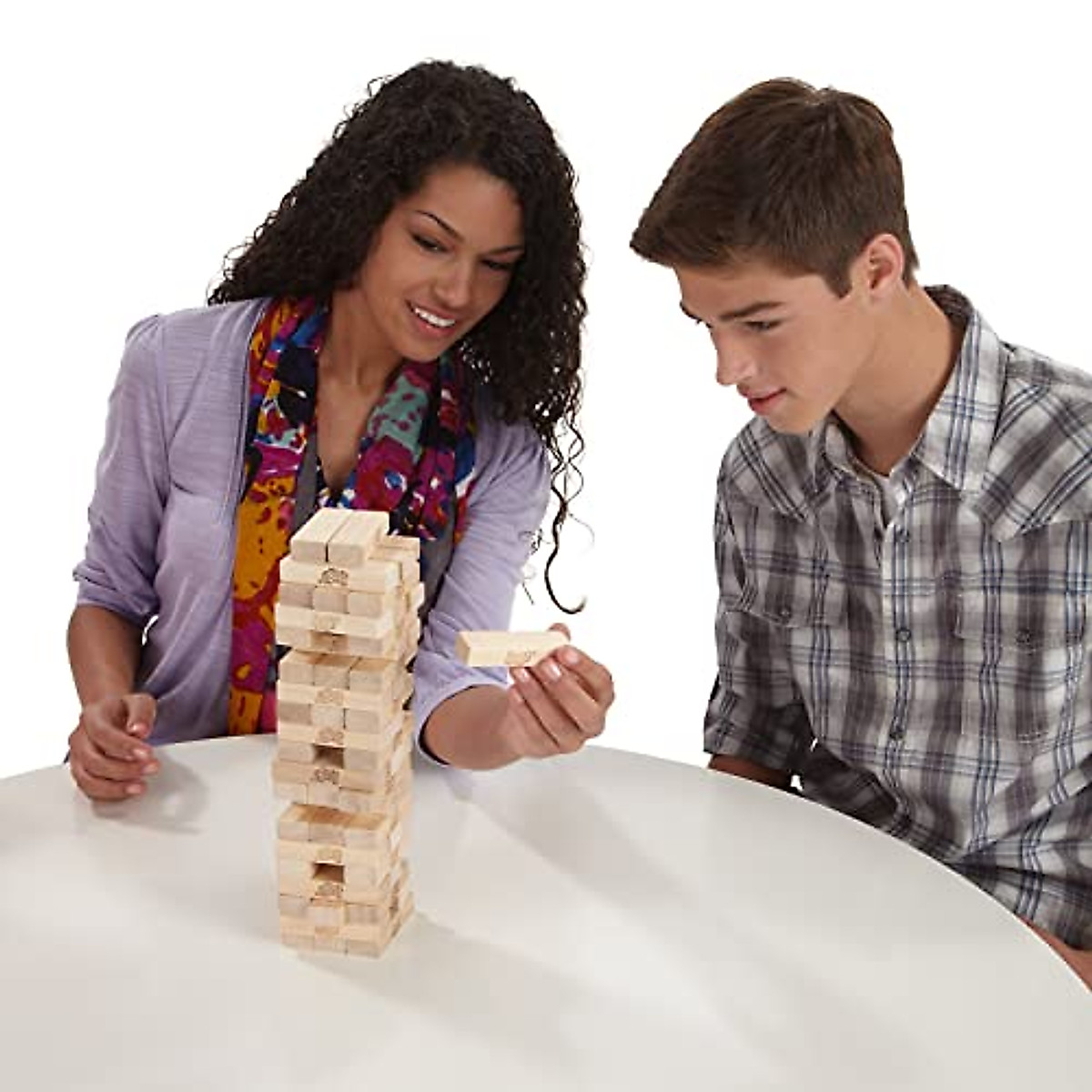 Jenga Classic Game with Genuine Hardwood Blocks, Stacking Tower Game for 1 or More Players, Kids Ages 6 and Up