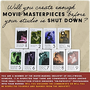 Hollywood 1947 Board Game, Movie Making Game for Friends and Family, Board Game of Cards, Strategy, and Deceit, for 1-9 Players, Ages 14+