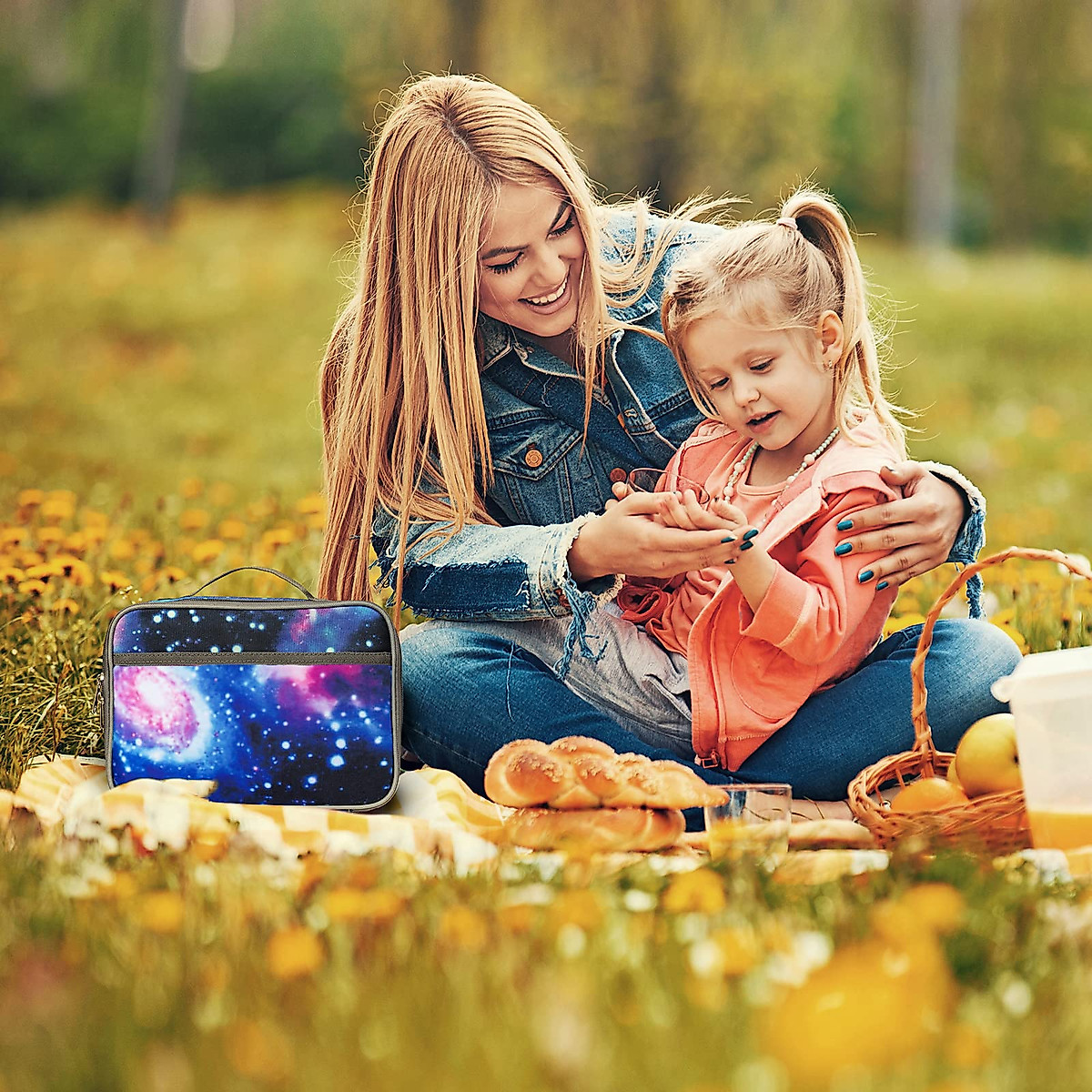 WeiWyTex Galaxy Insulated Lunch Bag for Boys/Girls, Reusable Cooler Lunch Box for Kids School/Picnic/Travel