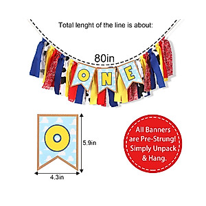 Toy Theme 1st Birthday Banner - Toy Inspiration Story's 1st Birthday High Chair Banner,Western Party Decorations, West Cowboy Banner,High Chair Banner,Baby Boy Photo Booth Props,Fabric Garland