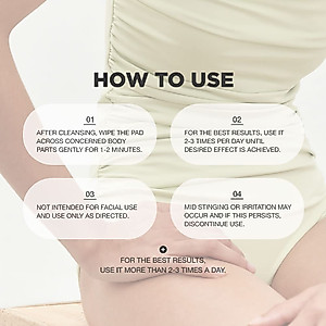 Ingrown Hair Pads | Ingrown Hair Pads with Body Exfoliating Serum for Ingrown Hairs, Strawberry Legs, Butt Acne and Razor Bumps | Ingrown Hair Pads with BHA Exfoliant | Glycolic Acid Pads | 60 Pads