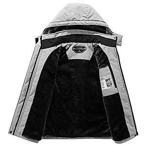 MOERDENG Men's Waterproof Ski Jacket Warm Winter Snow Coat Mountain Windbreaker Hooded Raincoat