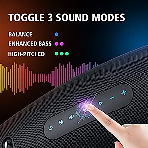 ZEALOT Bluetooth Speakers,75W Portable Bluetooth Speakers with Subwoofer,Speakers Bluetooth Wireless IPX6 Waterproof,50H Play,Deep Bass,Stereo Loud,EQ,Bluetooth Speaker for Party,Beach,Camping(Black)