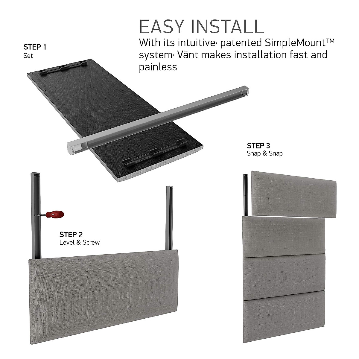 Vänt Upholstered Wall Panels - Queen/Full Size Wall Mounted Headboards - Velvet Dusty Rose - Set of 4 Panels (Each Individual Panel 30"x11.5")