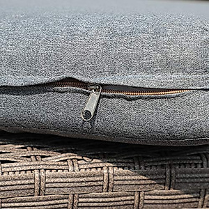 SUNSITT Patio Furniture Ottoman Outdoor Wicker Footstool with Waterproof Furniture Cover