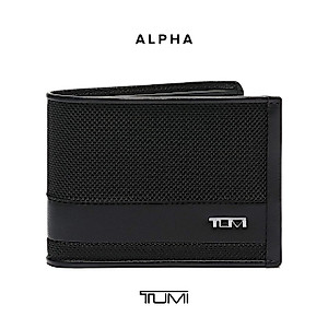 TUMI - Alpha Double Billfold - Ballistic Nylon Wallet - Secure, Durable Wallet - Hidden Card Pocket - 3.4" X 4.4" X 0.6" - Black