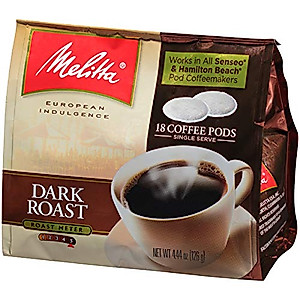 Melitta Coffee Pods, Dark Roast, 18 Count (Pack of 6) 108 Total Pods