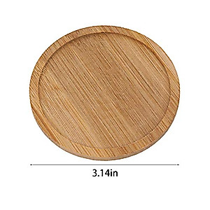 Segreto Succulent Plant Pots Marbling Pattern Flower Pots Ceramic Planter for Cactus Plants Container Bonsai Pots with Bamboo Tray and Drainage Hole for Home Decor,Set of 2