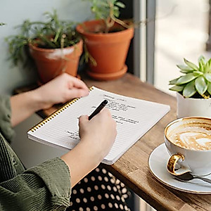 ZICOTO Aesthetic Spiral Notebook Journal For Women - Cute Abstract 10.5" x 8.5" College Ruled Notebook With Large Pockets, Lined Pages and Hardcover - Perfect to Stay Organized at Work or School