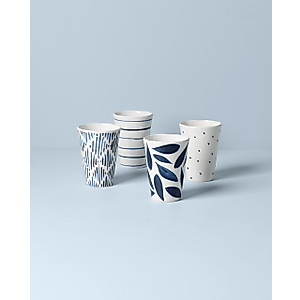 Lenox 895240 Blue Bay Melamine Assorted Tumblers, Set of 4, Lightweight Melamine Material