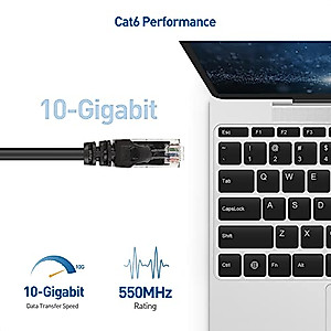 Cable Matters 10Gbps 5-Color Combo Snagless Short Cat 6 Ethernet Cable 7 ft (Cat 6 Cable, Cat6 Cable, Internet Cable, Network Cable)