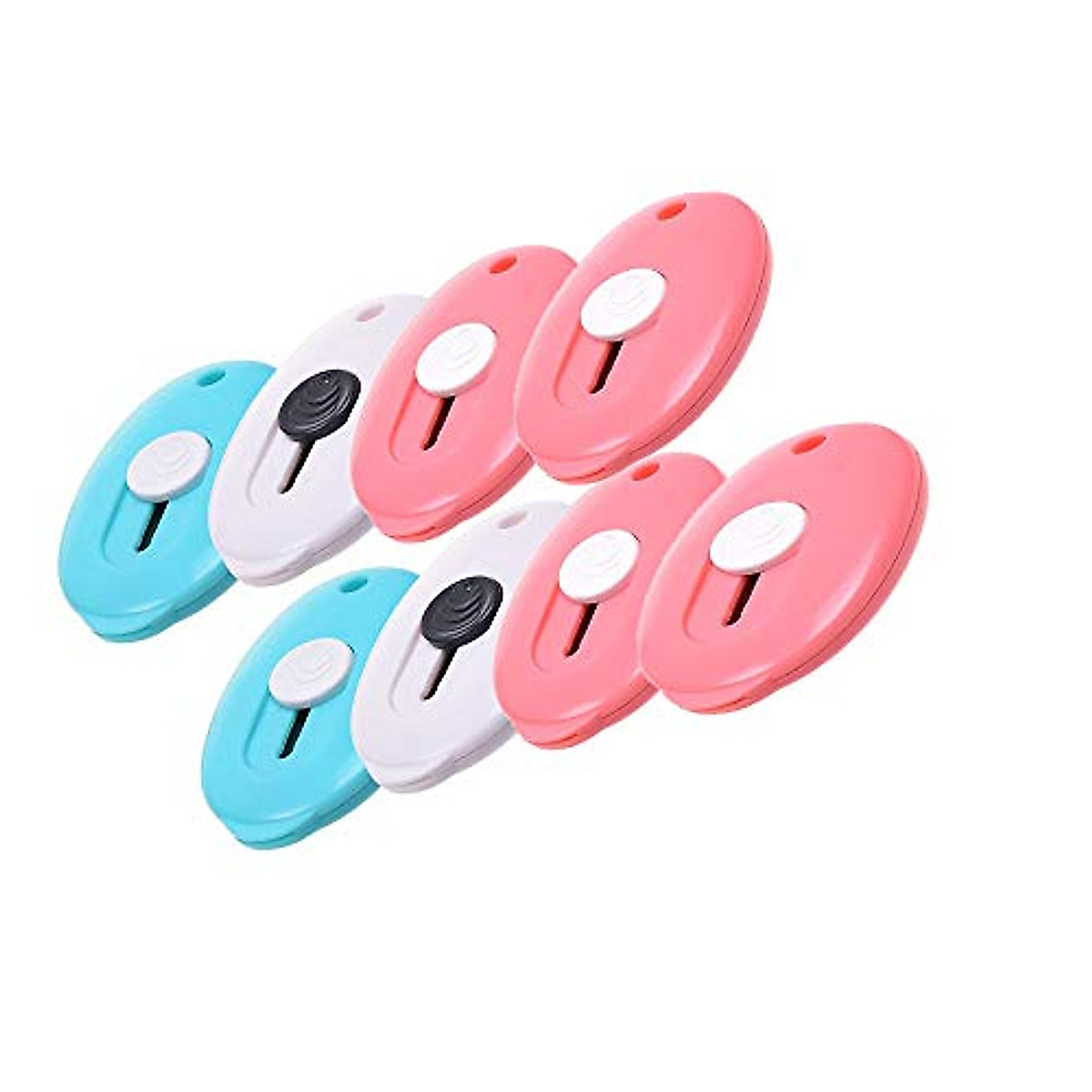 TEKEFT Pack of 8 Mini Retractable Utility Knife Box Cutter Letter Opener, Random Color
