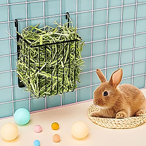 2 Pcs Pet Hay Feeder Guinea Pig Metal Hookable Manger Rabbit Feeder Hay Holder for Rabbits Hanging Hay Rack Timothy Hay for Guinea Pig Bunny Chinchilla Small Animal Cage, 7.3 x 6.7 x 4.3 Inch