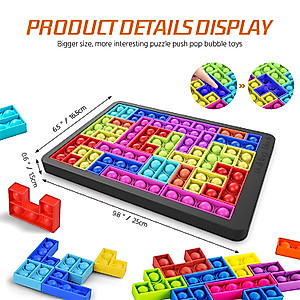 Fidget Toys - Party Favors for Kids Ages 8-12 - Big Size Push Pop Bubble Fidget Sensory Toy for Autistic Children and Adults, Toddler Toys can Relieve Stress & Anxiety, Jigsaw Puzzle Games for Girl