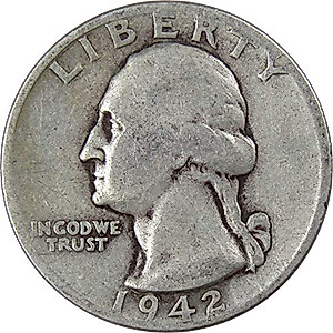 1942 S Washington Quarter G Good 90% Silver 25c US Coin Collectible