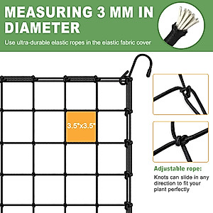 BSTPCOO Scrog net 4x4 Trellis Net for Grow Tent,Heavy Duty Elastic Trellis Net with Hooks for Indoor Plant Growing Tents Garden Plant Net