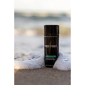 THICK FIBER Hair Fibers for Thinning Hair & Bald Spots (BLACK) - 25g Bottle - Conceals Hair Loss in Seconds - Hair Powder for Women & Men