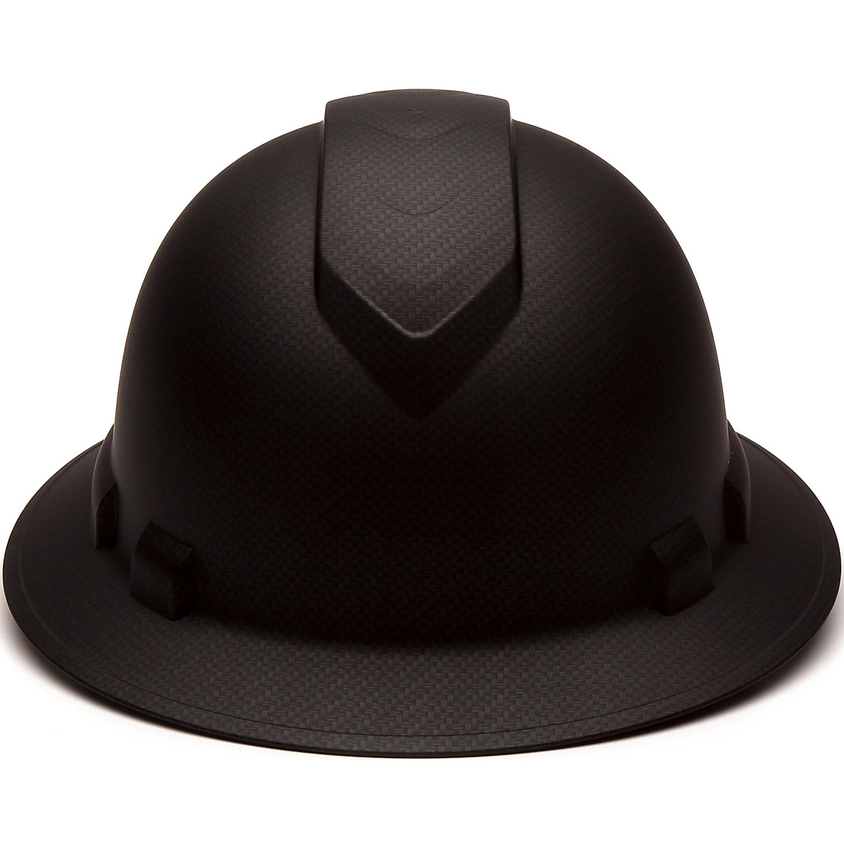 Pyramex Safety Ridgeline Full Brim Hard Hat, 4-Point Ratchet Suspension, Matte Black Graphite Pattern