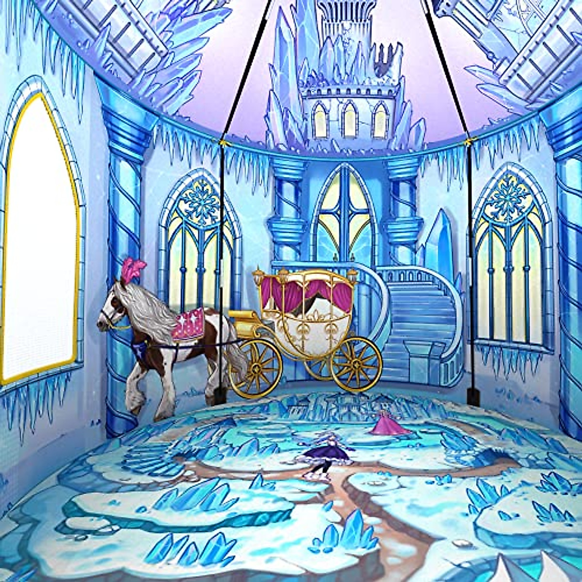 ImpiriLux Ice Castle Princess Play Tent | Unique Pop Up Fort for Imaginative Games & Gift | Foldable Playhouse with Storage Bag