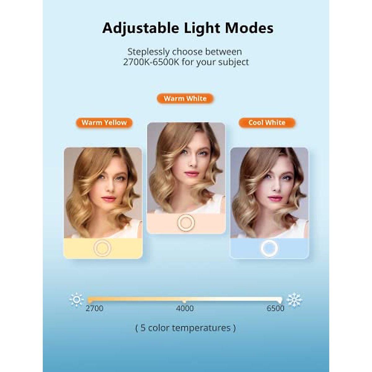 14” Selfie Ring Light with 78” Extendable Tripod and 2 Phone Holders, 5 Color Modes and 10 Brightness Levels, Remote Light Control, Bluetooth Shutter, Adjustable Led Ring Light for Makeup/Video/TikTok