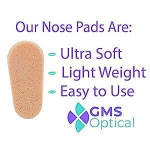 GMS Optical Symmetrical Self-Adhesive Soft Foam Nose Pads for Glasses, Sunglasses, and Eye-Wear, and More - Great for Plastic Frames – 15mm (5 Pair, Peach)